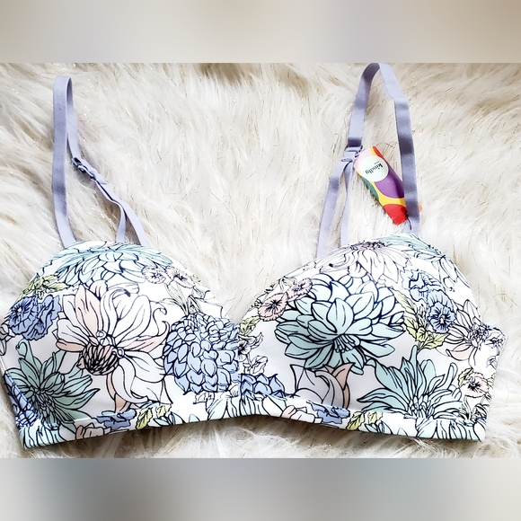 Kindly | Intimates & Sleepwear | Kindly Blue Foral Bra | Poshmark